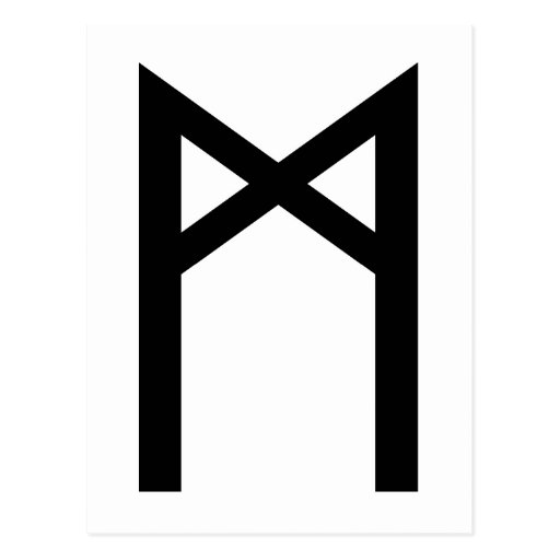 MANNAZ RUNE POSTCARD | Zazzle