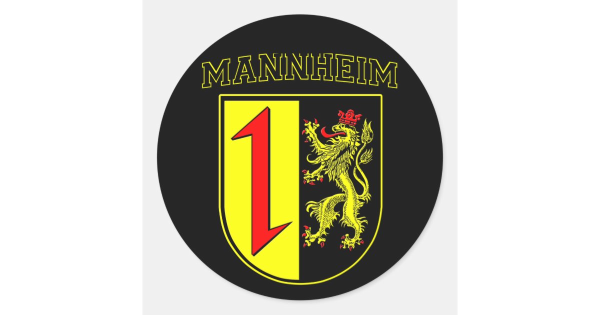Mannheim Coat/Crest Classic Round Sticker | Zazzle