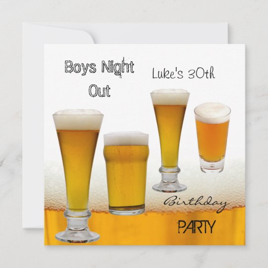 Mans 30th Birthday Party Beer Boys Night Out Invitation | Zazzle.com