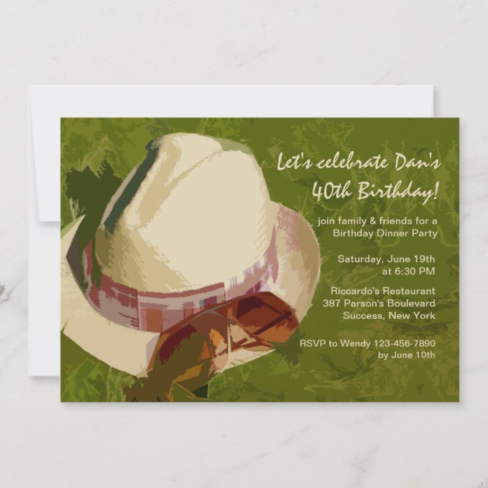 Man's Hat Birthday Party Invitation | Zazzle.com