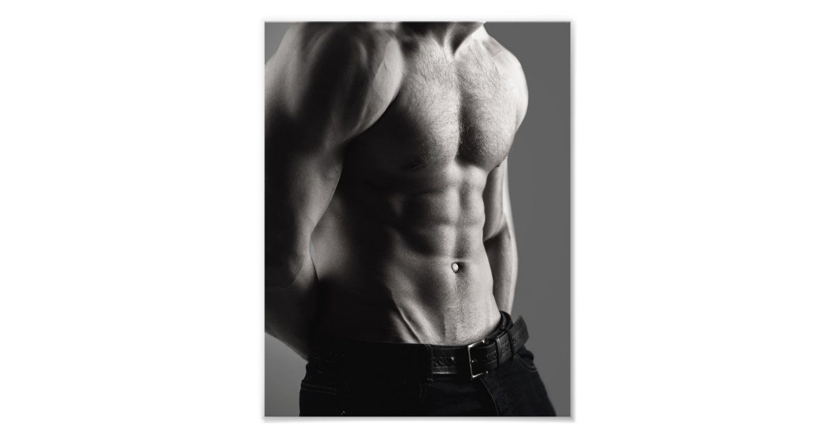 Manscape in Gray Hot Guy Poster | Zazzle