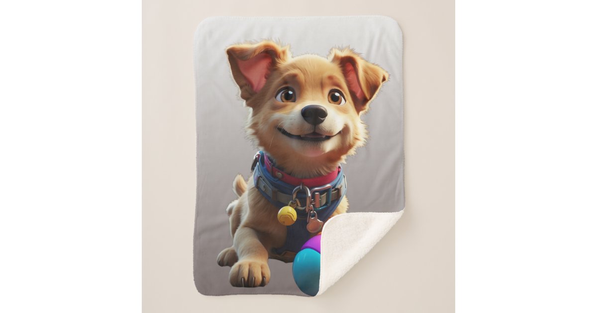 Manta Perrito Animated Sherpa Blanket | Zazzle