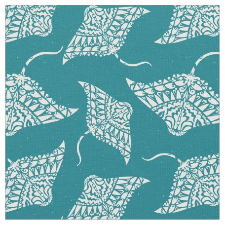 Manta Ray Stingray Gray White Pattern Fabric | Zazzle
