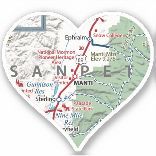 Manti Utah Map Sticker | Zazzle