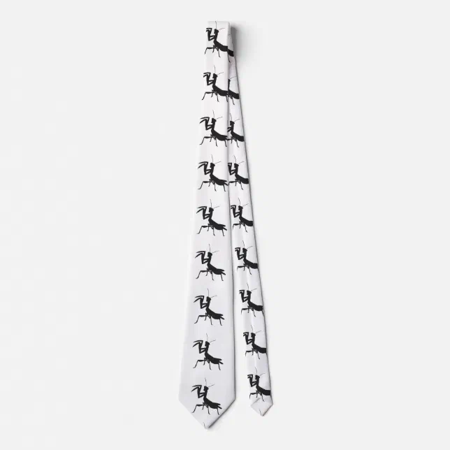 Mantis in silhouette - Choose background color Neck Tie | Zazzle