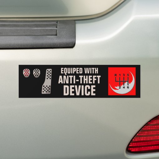 MANUAL Anti-Theft Bumper Sticker | Zazzle