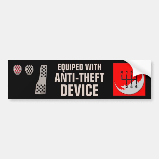 MANUAL Anti-Theft Bumper Sticker | Zazzle.com