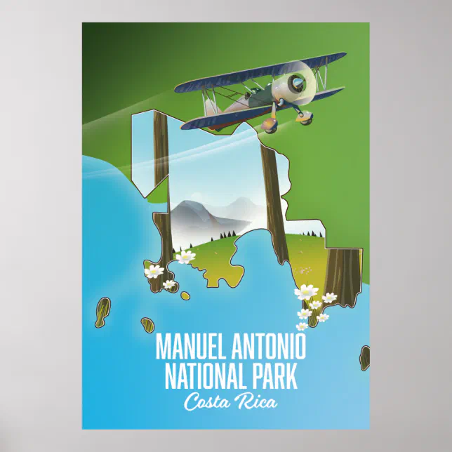 Manuel Antonio National Park, Costa Rica map. Poster | Zazzle