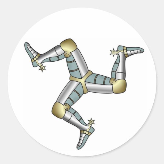 Manx Three Legs of Man Classic Round Sticker | Zazzle.com