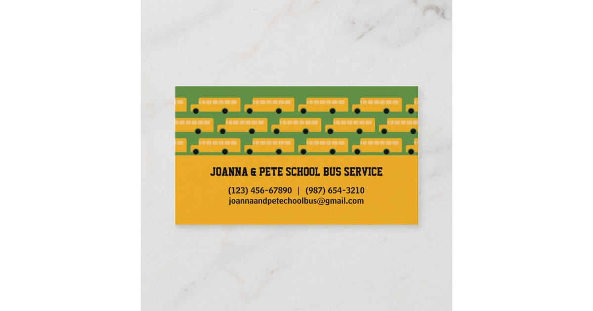 Many Buses School Bus Business Card | Zazzle