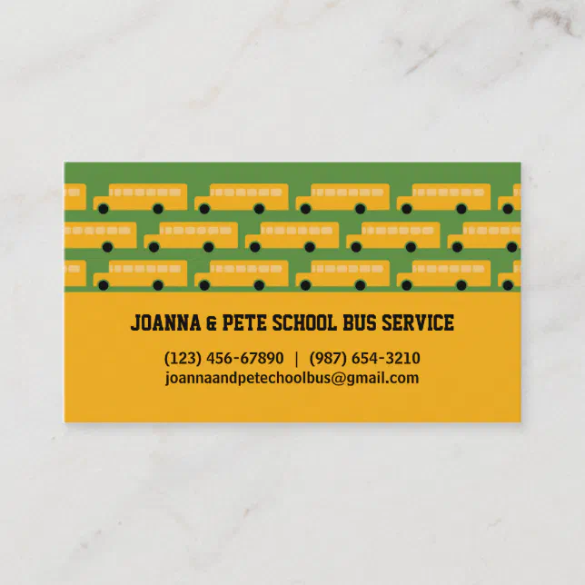 Many Buses School Bus Business Card | Zazzle