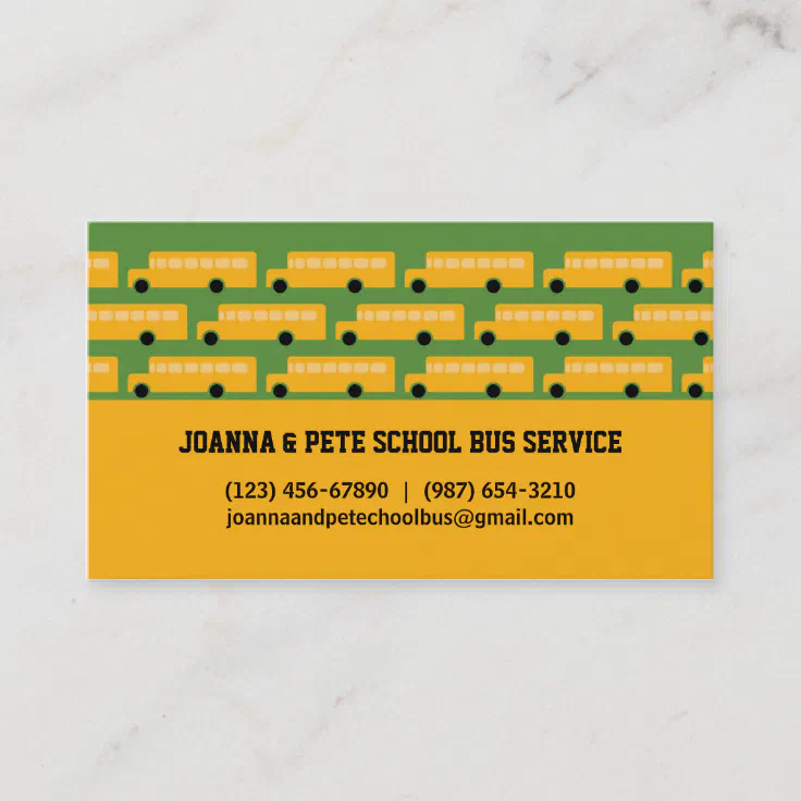 Many Buses School Bus Business Card | Zazzle