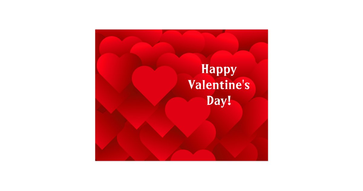 Many Hearts Valentine's Day Postcard | Zazzle.com