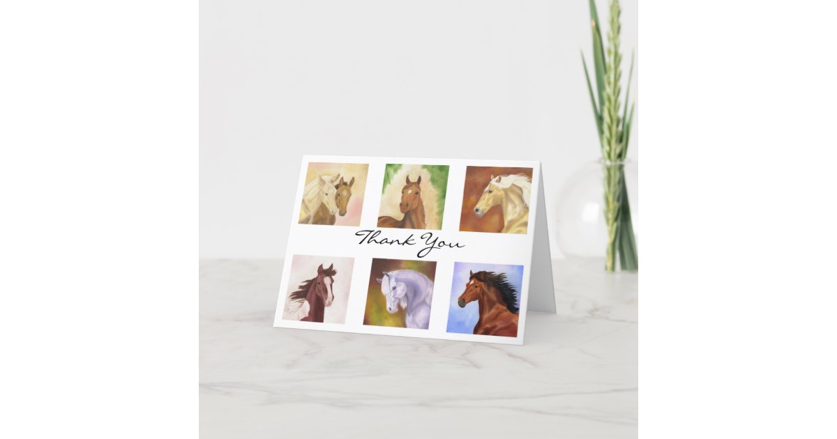 Many Horses Thank You card | Zazzle.com