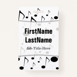 Many Musical Notes Pattern; Personalized Name Badge | Zazzle