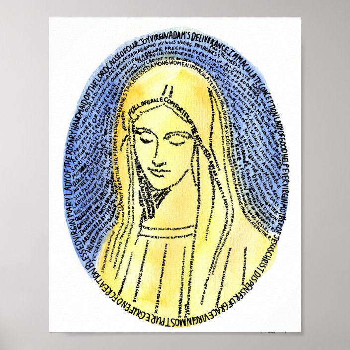 Many Names of Mary Poster | Zazzle