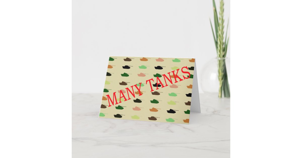 Many Tanks Thank You Card | Zazzle