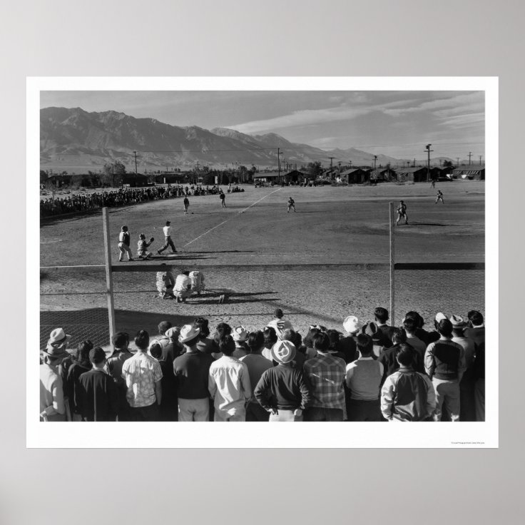 Manzanar Ansel Adams Baseball 1943 Poster | Zazzle