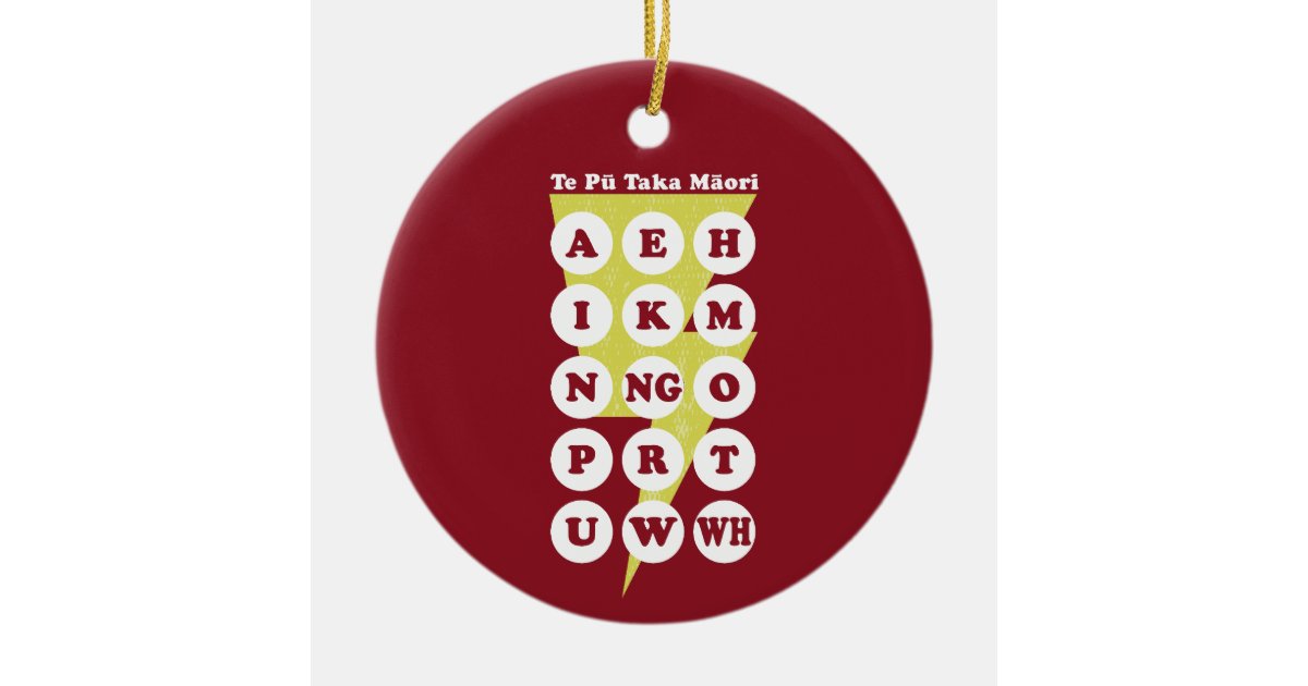 Maori Alphabet Learning Te Reo Ceramic Ornament | Zazzle