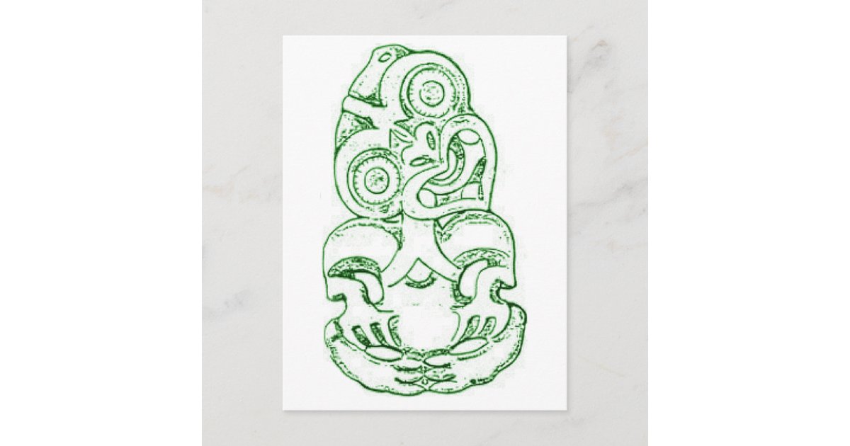 Maori Hei-Tiki Sketch Postcard | Zazzle