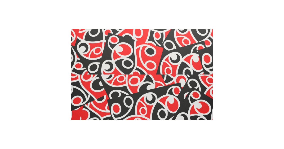 Maori Kowhaiwhai Layered Pattern Fabric | Zazzle