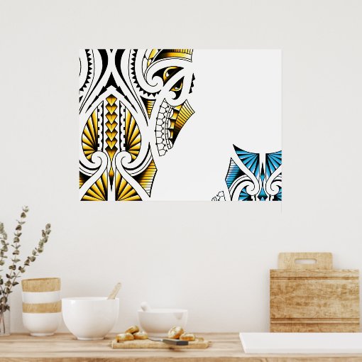 Maori tribal tattoo artwork poster | Zazzle