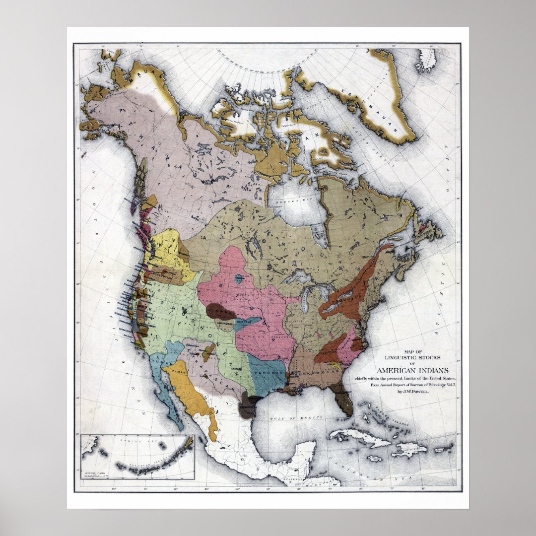 MAP: AMERICAN INDIANS 3 POSTER | Zazzle