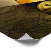 Map And Compass Poster | Zazzle