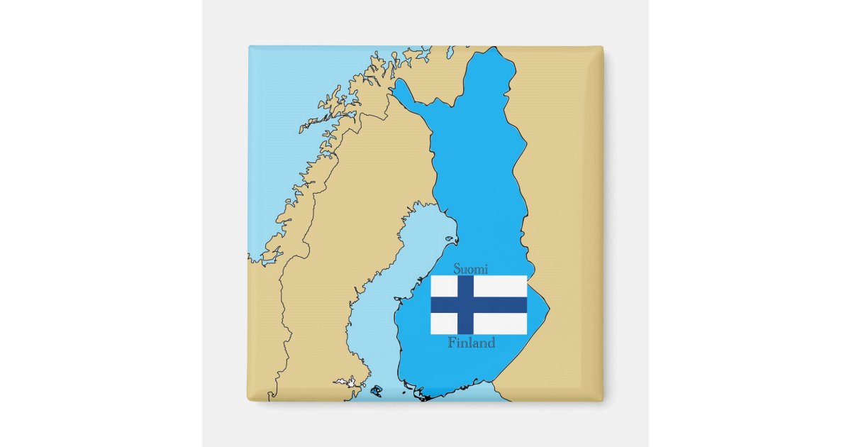 Map and Flag of Finland Magnet | Zazzle