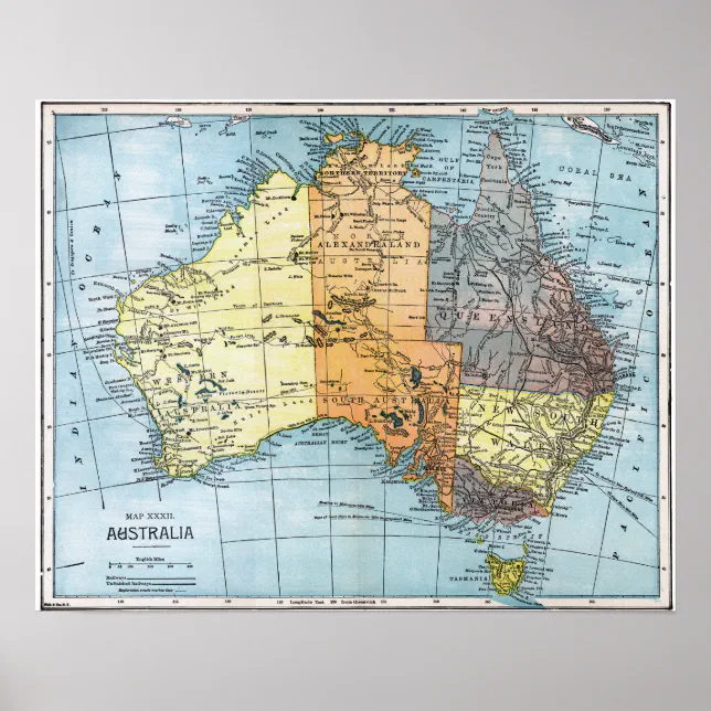 MAP: AUSTRALIA, c1890 Poster | Zazzle