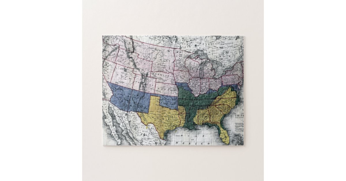 MAP: CIVIL WAR, 1864 JIGSAW PUZZLE | Zazzle