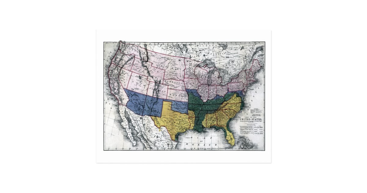 MAP: CIVIL WAR, 1864 POSTCARD | Zazzle.com