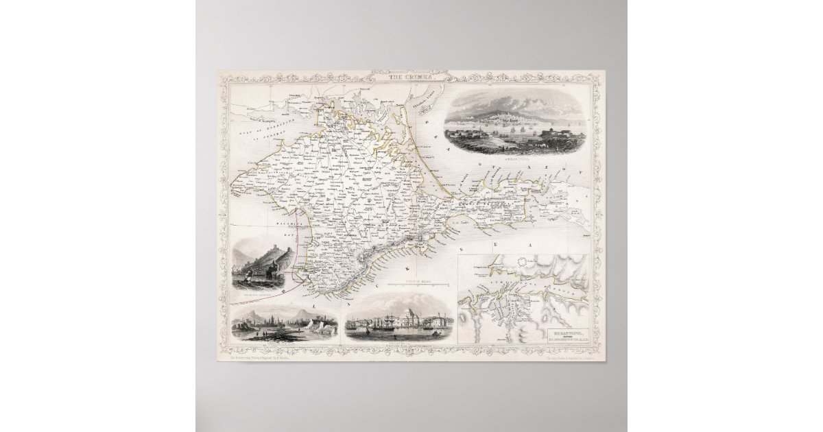MAP: CRIMEA, c1855 Poster | Zazzle