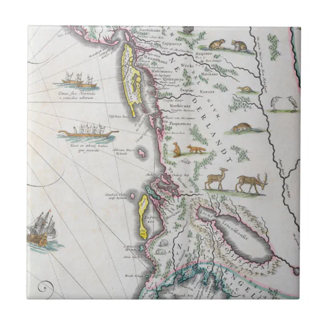 Map Depicting the East Coast Ceramic Tile | Zazzle