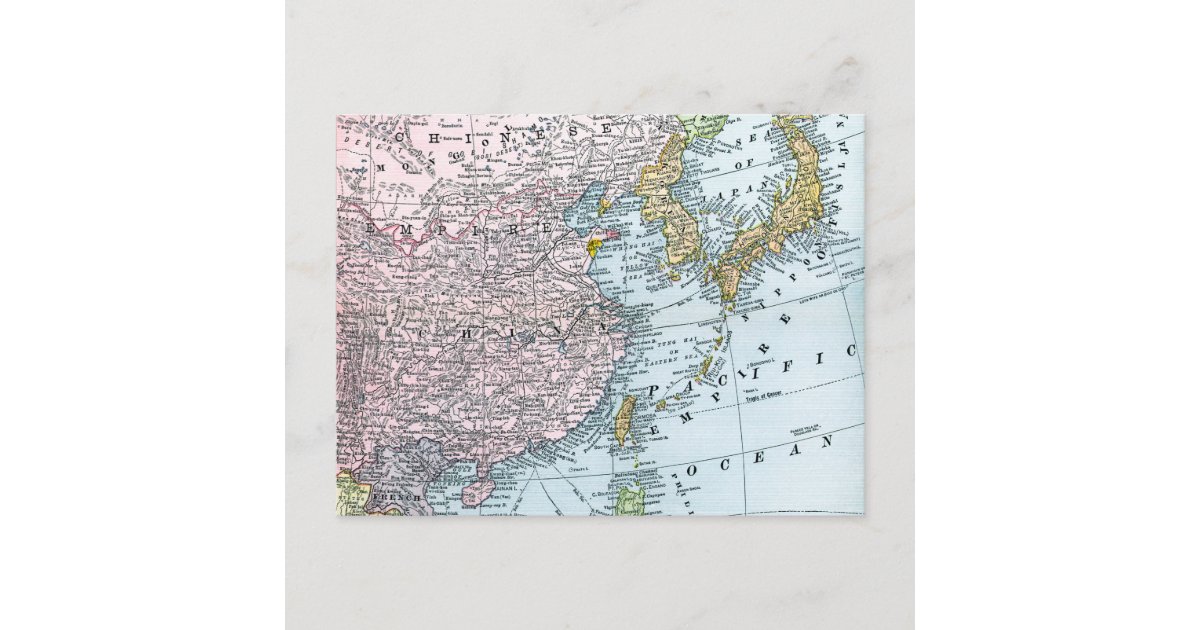 MAP: EAST ASIA, 1907 POSTCARD | Zazzle