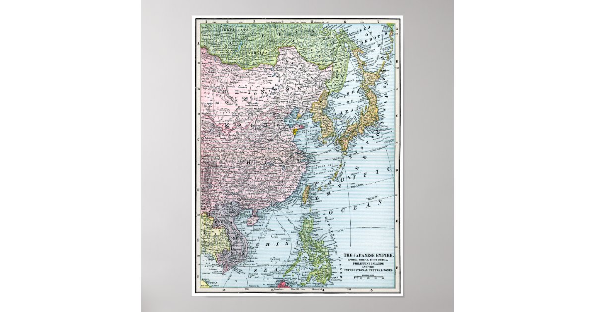 MAP: EAST ASIA, 1907 POSTER | Zazzle