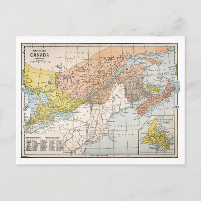 MAP: EASTERN CANADA POSTCARD | Zazzle
