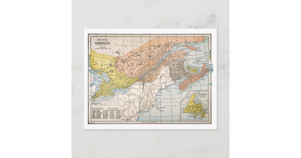 MAP: EASTERN CANADA POSTCARD | Zazzle