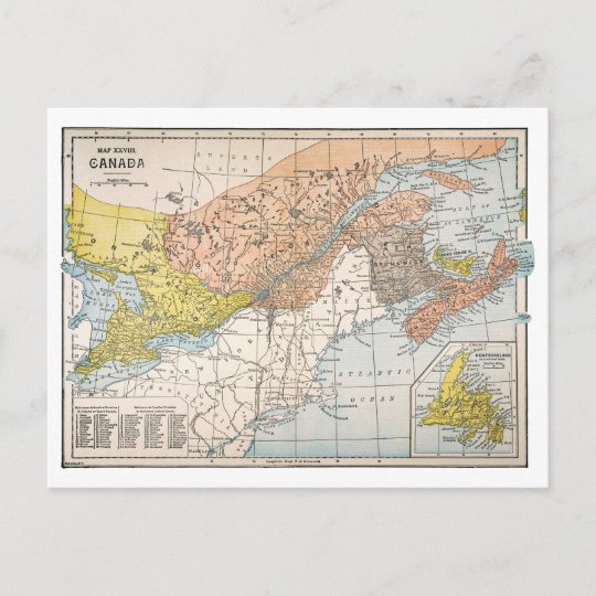 MAP: EASTERN CANADA POSTCARD | Zazzle