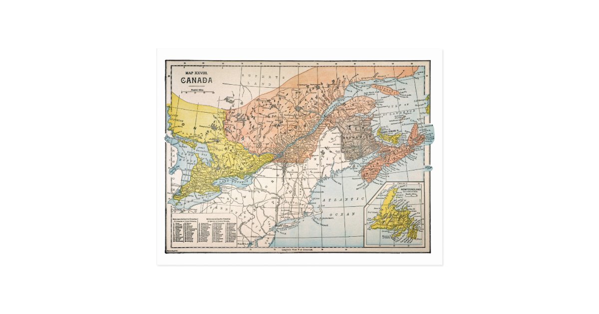 MAP: EASTERN CANADA POSTCARD | Zazzle.com