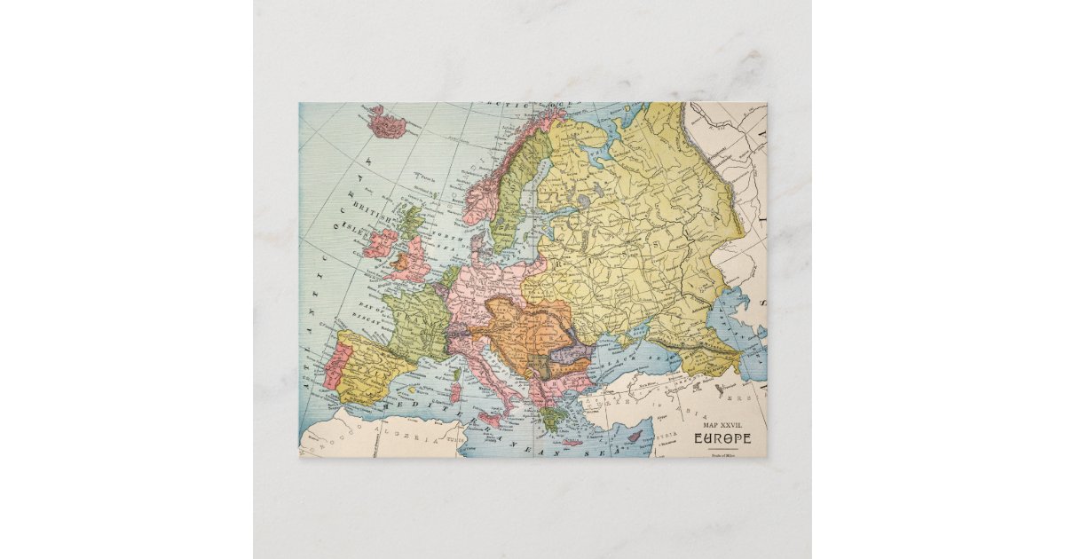 MAP: EUROPE, 1885 POSTCARD | Zazzle
