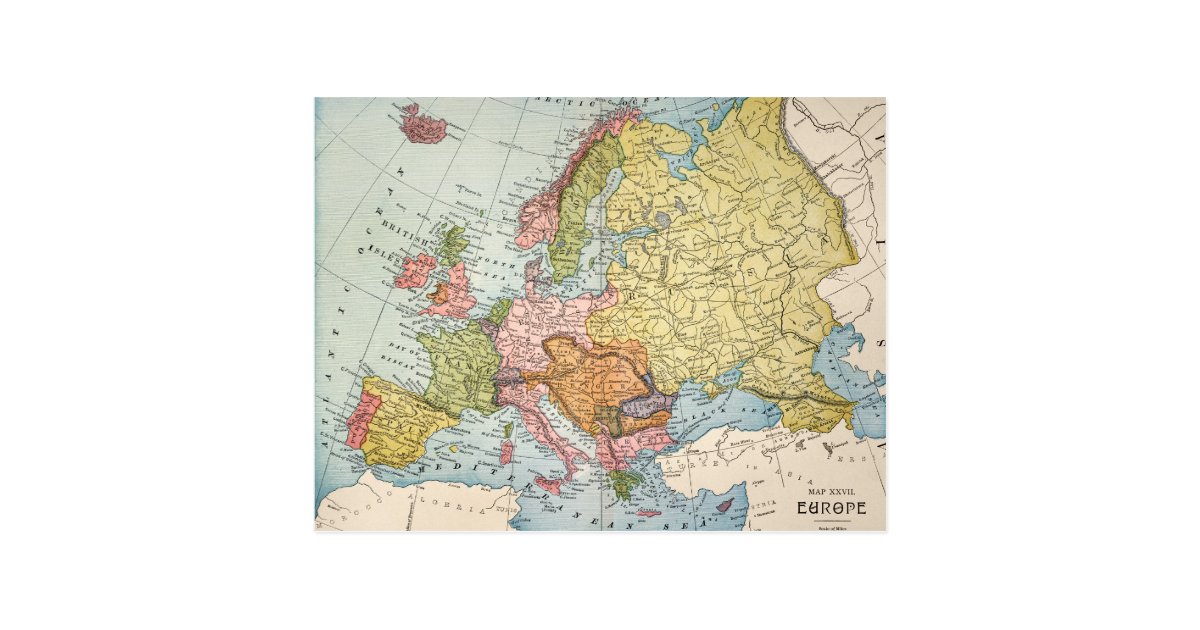MAP: EUROPE, 1885 POSTCARD | Zazzle.com