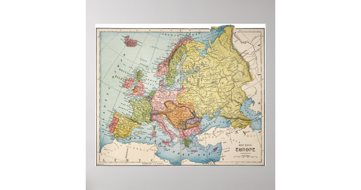 MAP: EUROPE, 1885 POSTER | Zazzle