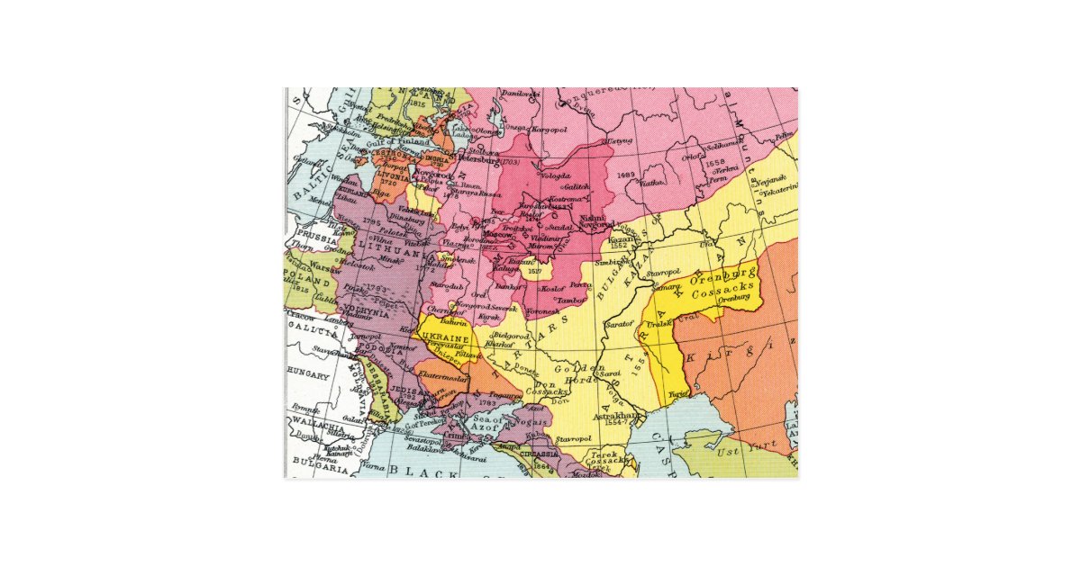 MAP: EXPANSION OF RUSSIA POSTCARD | Zazzle.com