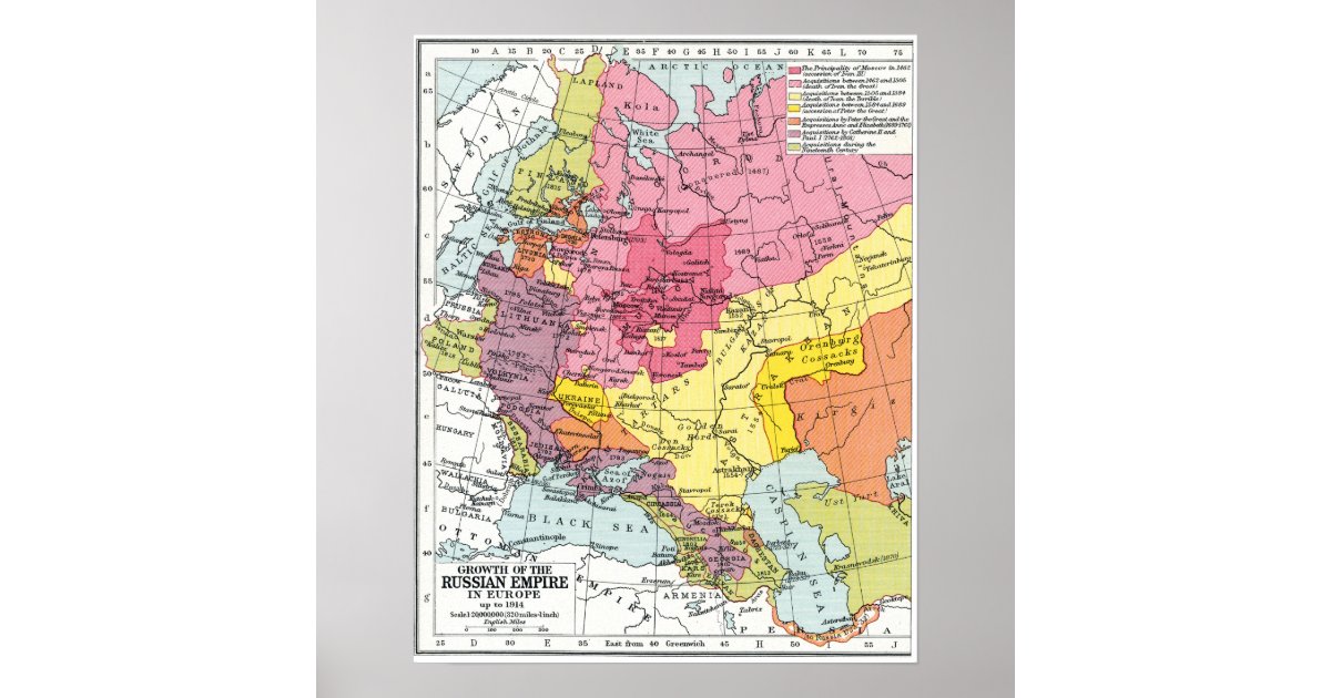 MAP: EXPANSION OF RUSSIA POSTER | Zazzle