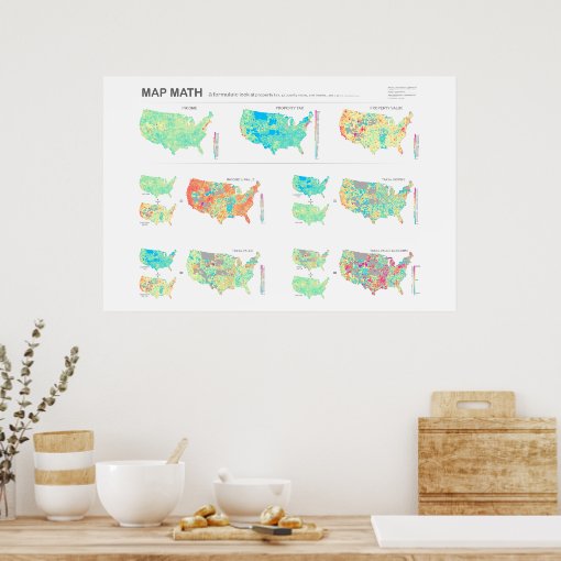 Map Math: the United States of Ratios Poster | Zazzle