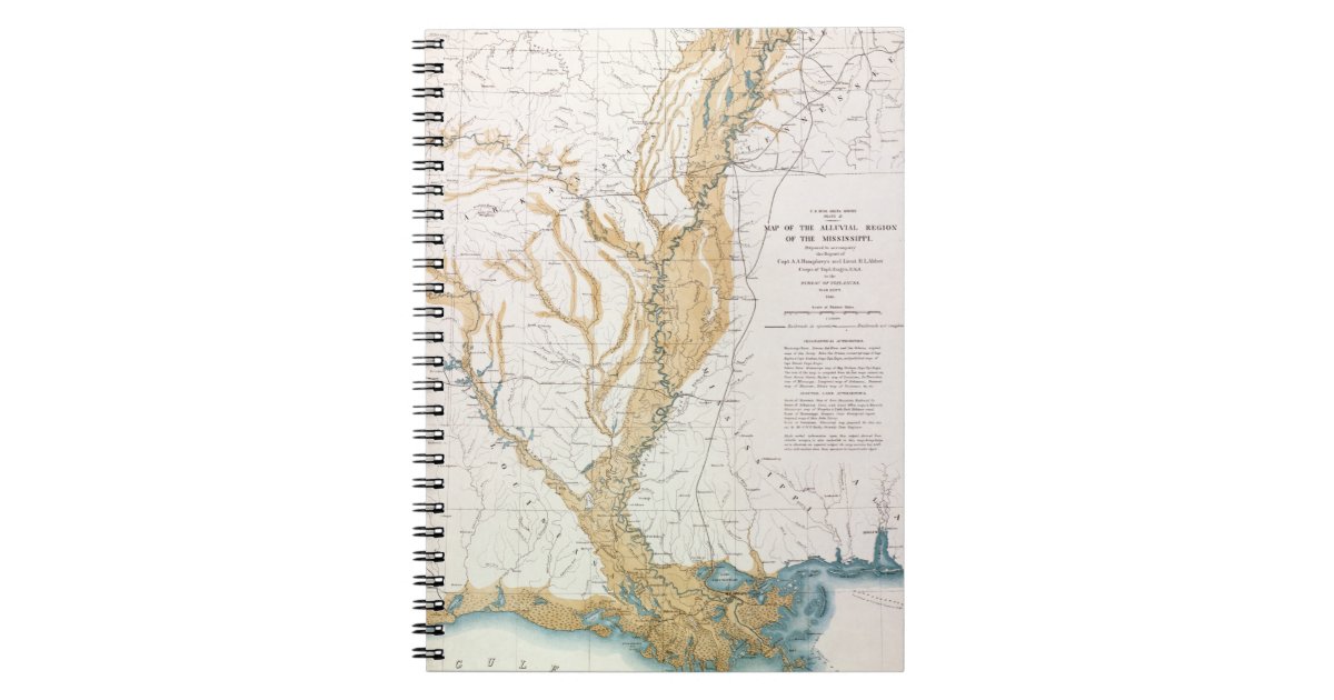 MAP: MISSISSIPPI RIVER, 1861 NOTEBOOK | Zazzle