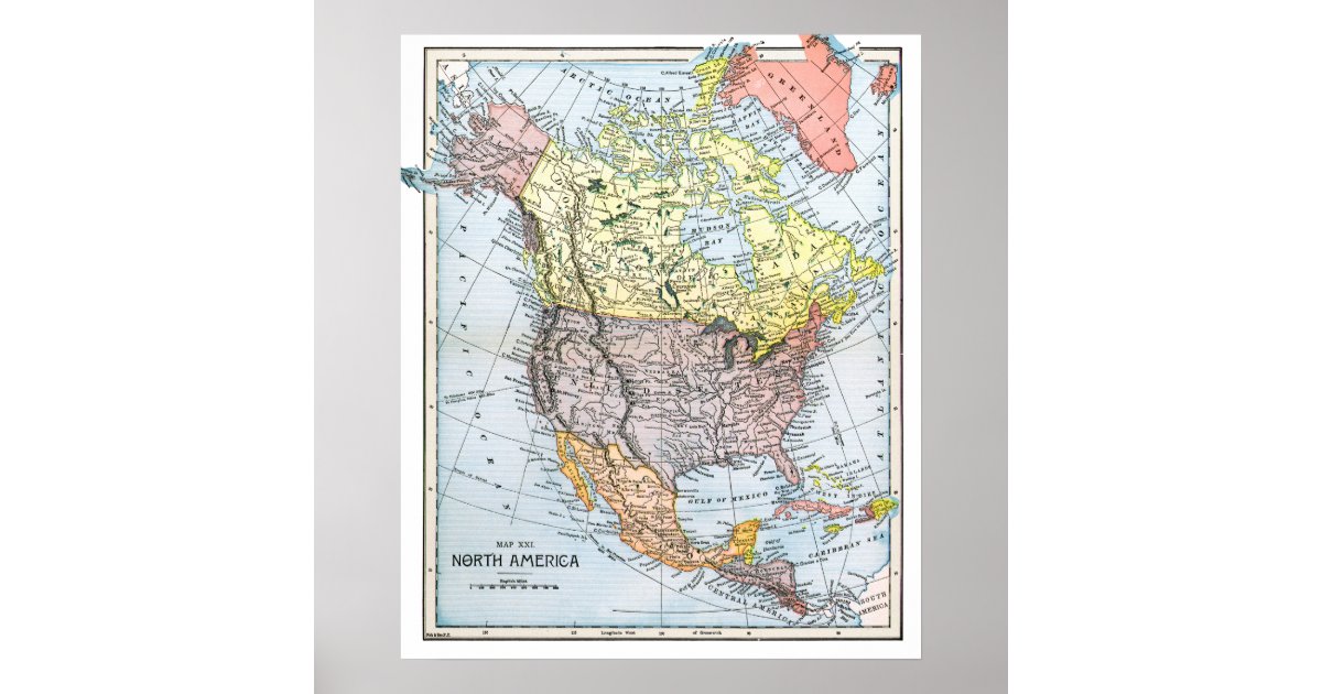 MAP: NORTH AMERICA, 1890 POSTER | Zazzle