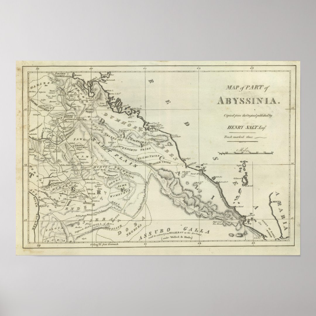 Map of Abyssinia Poster | Zazzle
