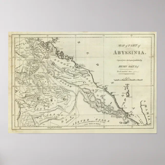 Map of Abyssinia Poster | Zazzle